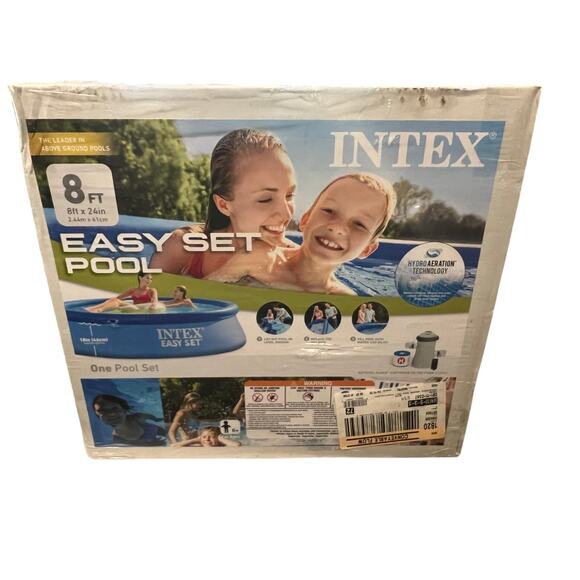 Intex | Other | Intex Easy Set Inflatable Swimming Pool Set 8ft X 24in ...